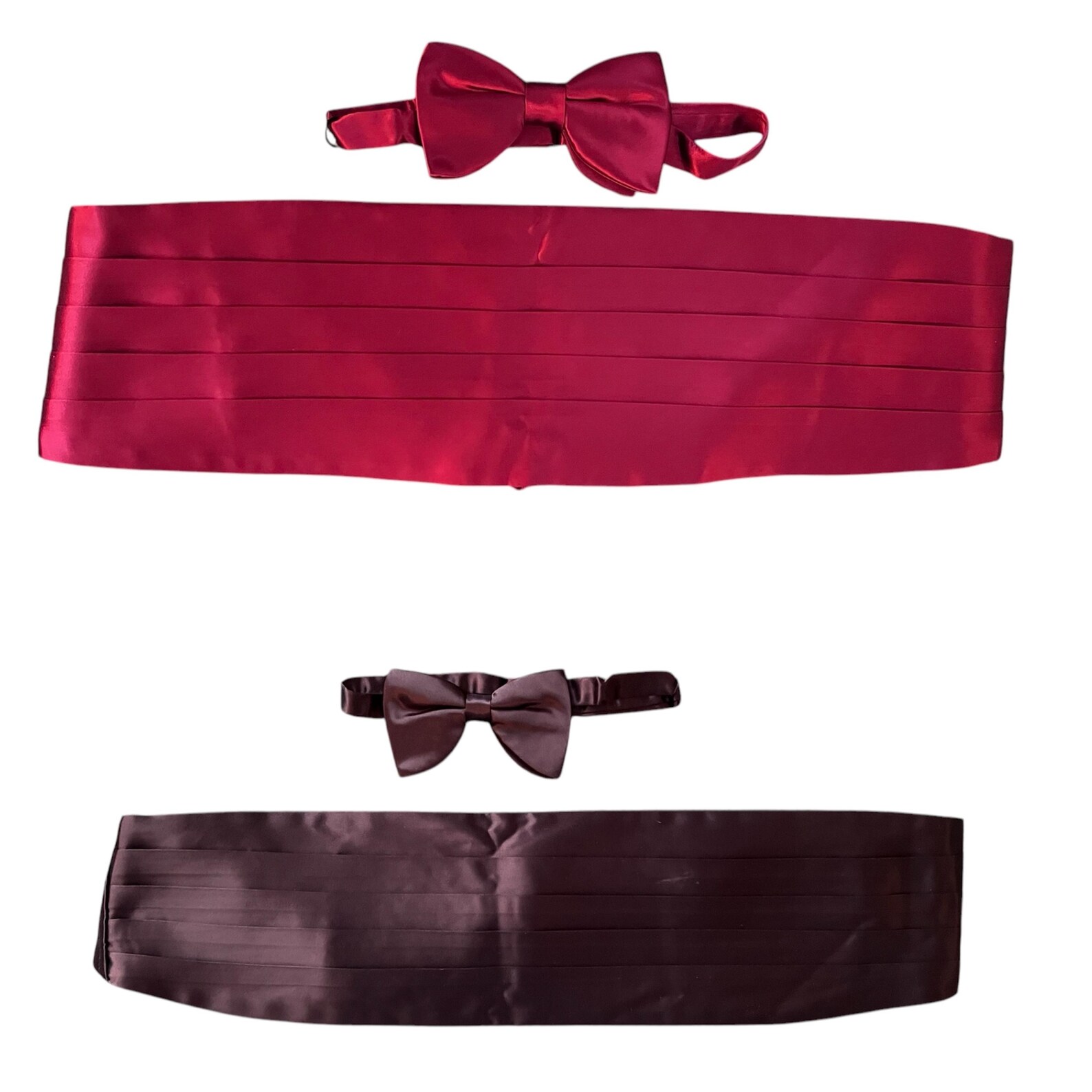 Cummerbund and Bow Tie Set Choice of Red or Black Satin Wide Cummerbund ...