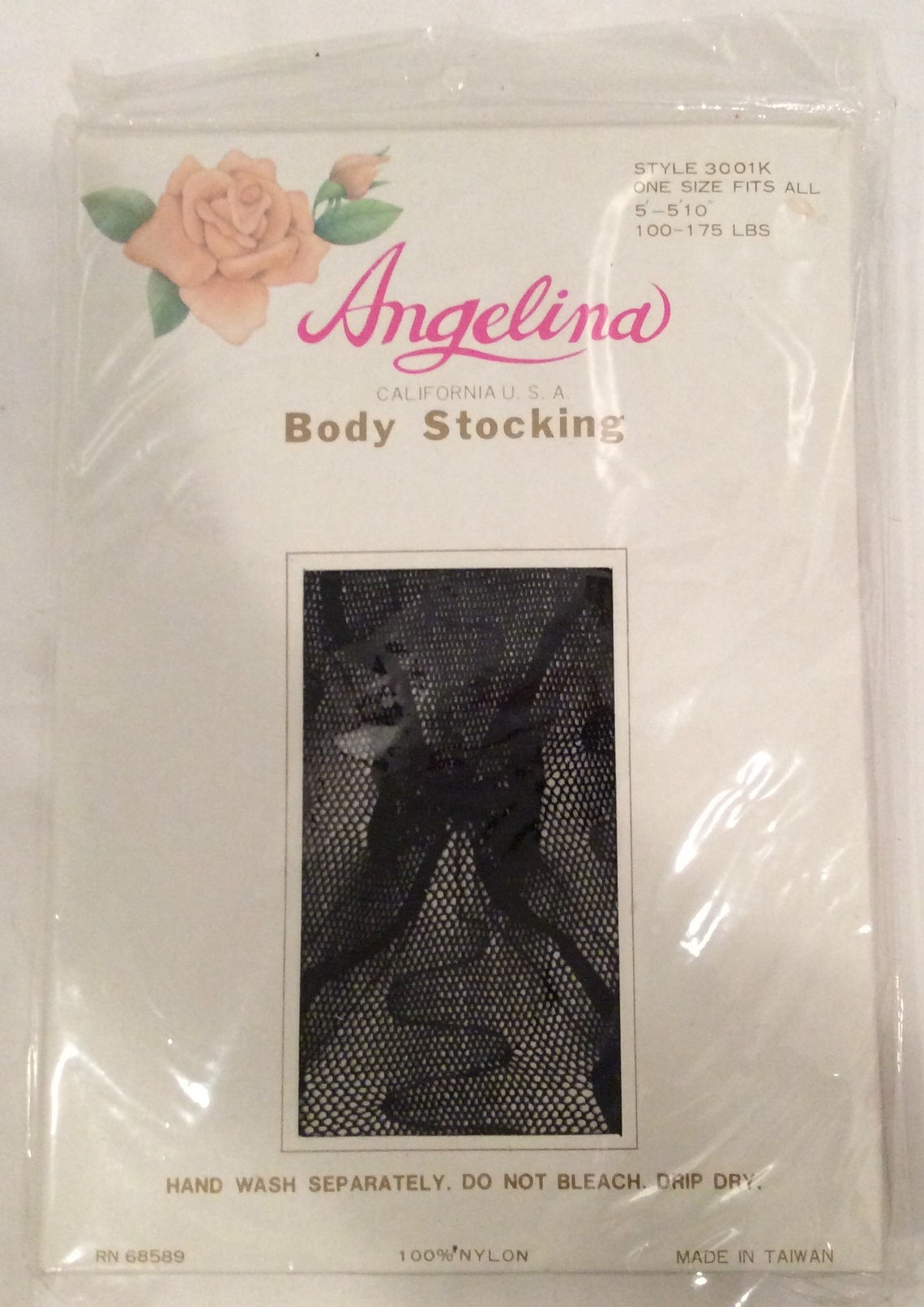 Black Body Stocking With Bows Angelina New in Package Fish Net - Etsy