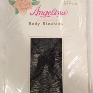 Black Body Stocking With Bows Angelina New in Package Fish Net - Etsy