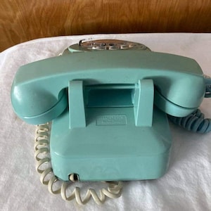 Vintage rotary telephone turquoise 1960s telephone Bell System | Etsy