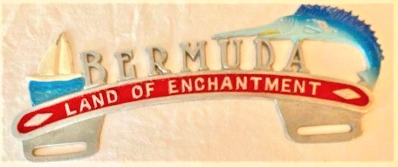 Vintage Souvenir License Plate Frame Bermuda 1950s License - Etsy