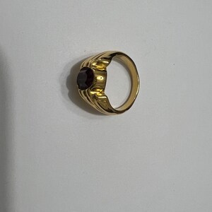 Vintage Costume Jewelry Ring Gold Faux Amethyst Birthstone Ring Unique ...