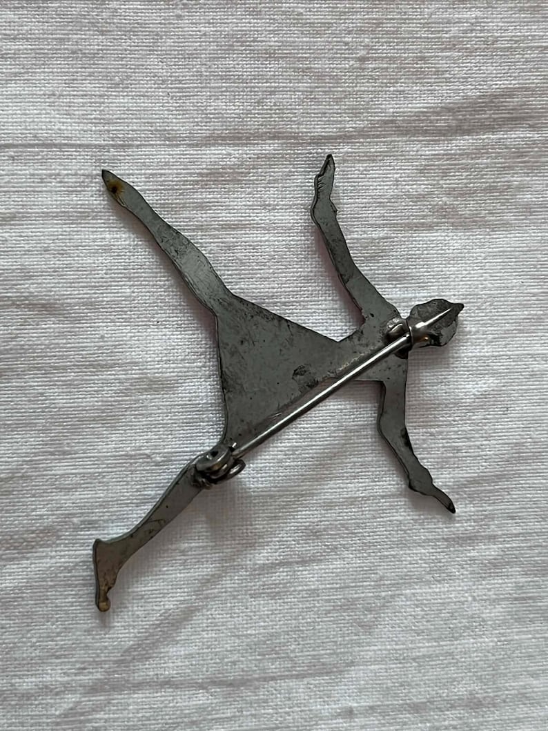 Vintage Art Deco Ice Skater Pin Enamel on Metal - Etsy