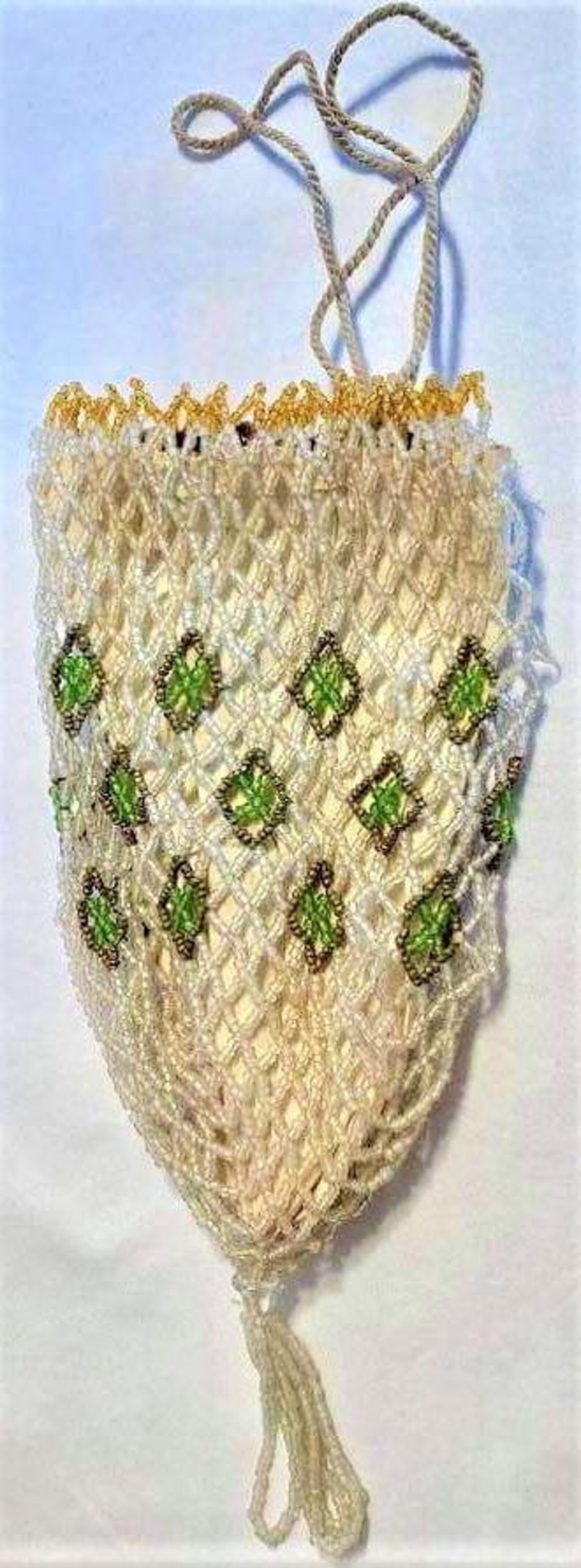 Antique Purse Art Deco Drawstring Purse 1920s Beaded Purse - Etsy