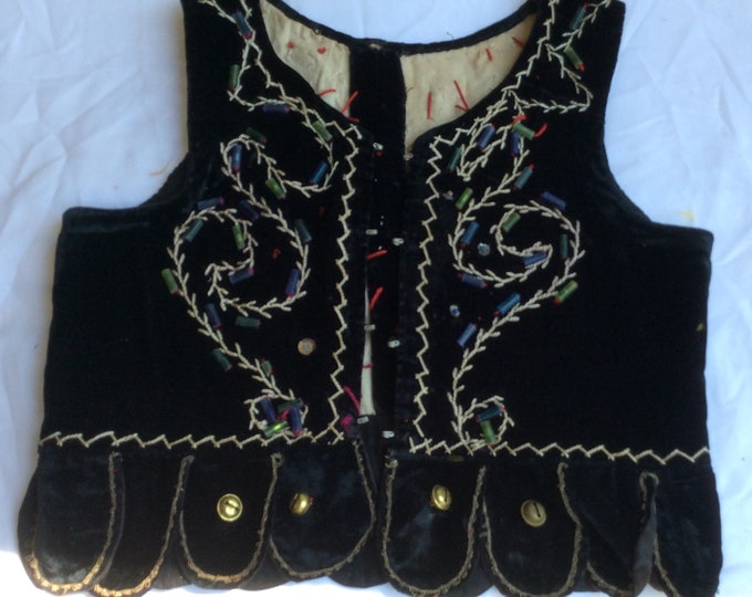 Polish Dance Costume Vest Vintage Childs Black Velvet Hand - Etsy