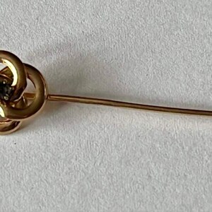 Antique Stick Pin Triple Knot Gold With Prong Set Stone Love Knot ...
