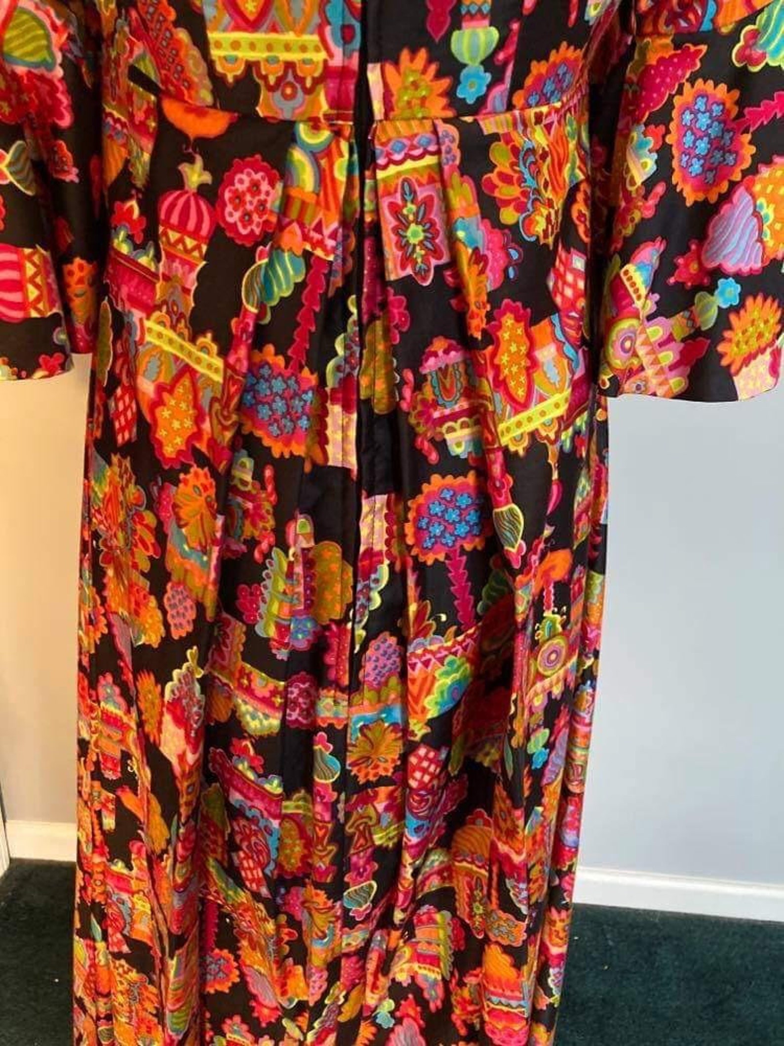 Vintage 1960s Mod Maxi Dress Novelty Print Linda California Taj Mahal ...