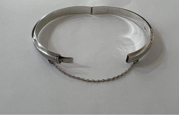 Vintage silver hinged bangle bracelet 925 silver ridg… - Gem