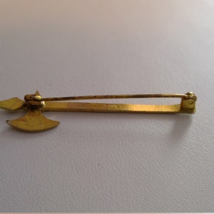Vintage Battle Axe Pin Kilt Pin 1900's Gold Battle Axe Pin Theater ...