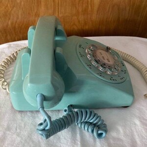 Vintage rotary telephone turquoise 1960s telephone Bell System | Etsy