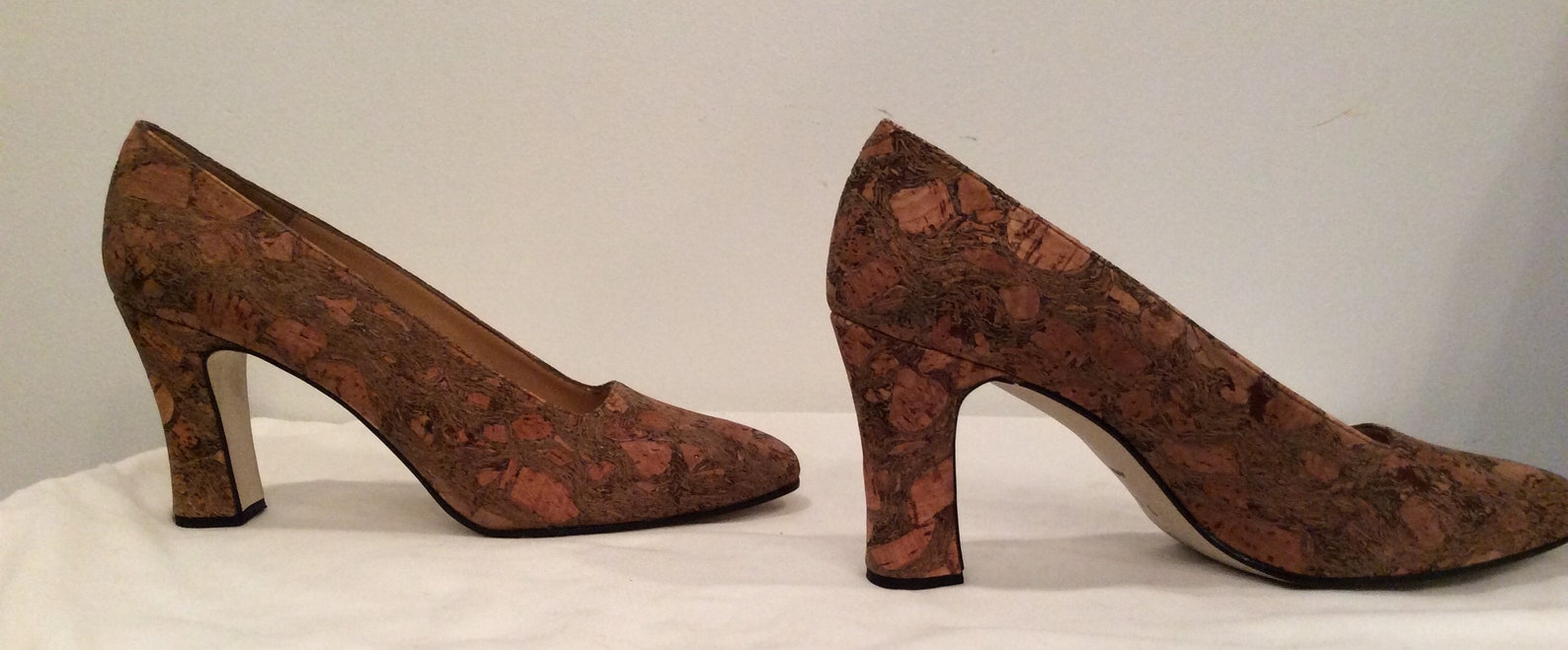 Cork High Heel Pumps Vintage Shoes Made in Spain for Lord & - Etsy
