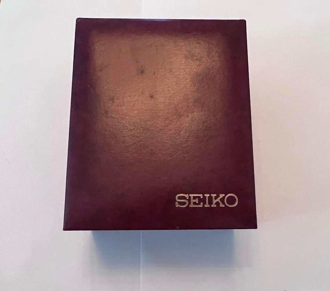 Vintage SEIKO Watch Box Display Box Presentation Box Red Faux Leather ...