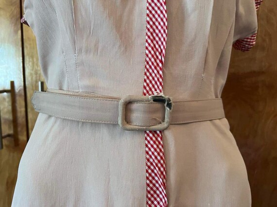 Vintage waitress uniform dress 1940s 1950s pink with … - Gem