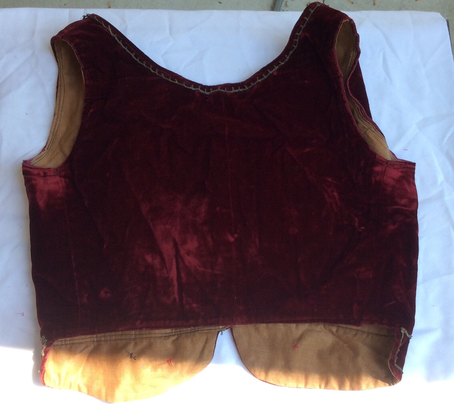 Polish Traditional Dance Costume Vintage Childrens Vest Red Velvet Hand ...