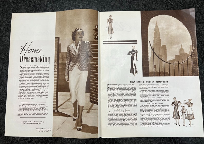 1937 Needle Arts Booklet 1937 Home Dressmaking Booklet 1930s - Etsy