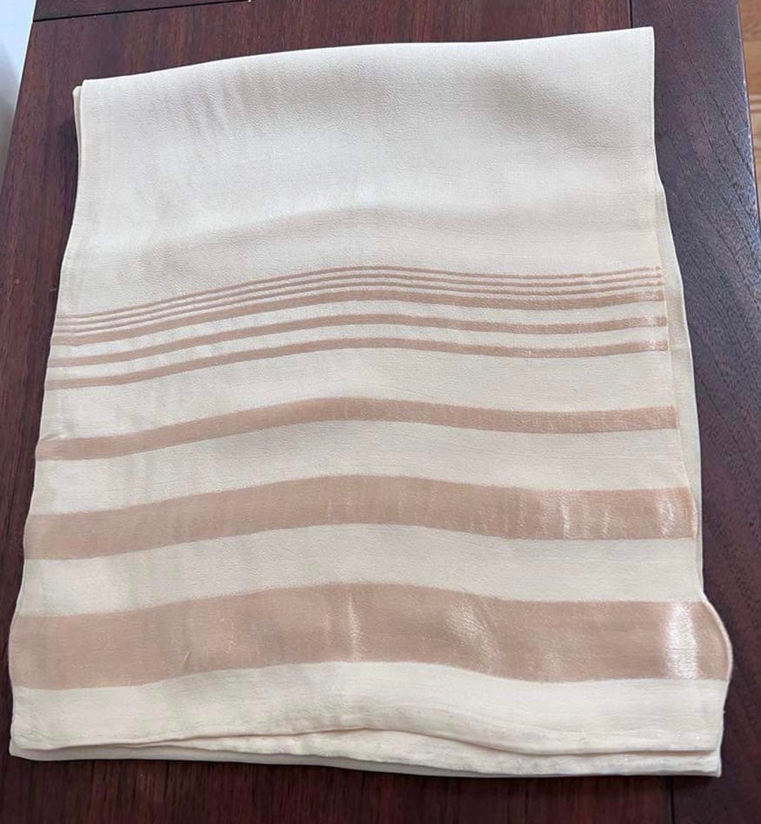 Vintage Tuxedo Scarf Opera Scarf Gold Border Stripe Double Layer of ...