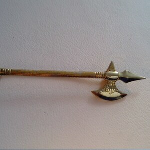 Vintage Battle Axe Pin Kilt Pin 1900's Gold Battle Axe Pin Theater ...