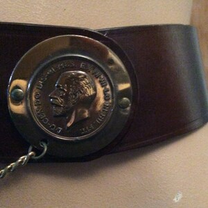 Vintage Belt by Garay Top Grain Cowhide Coin Medallions Chain Novelty ...