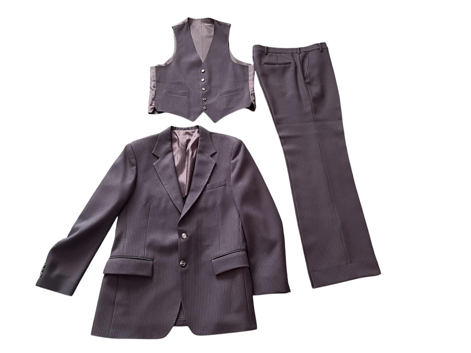 Vintage Mens 3 Piece Suit by Sears the Comfort Suit Dark Blue Pinstripe ...