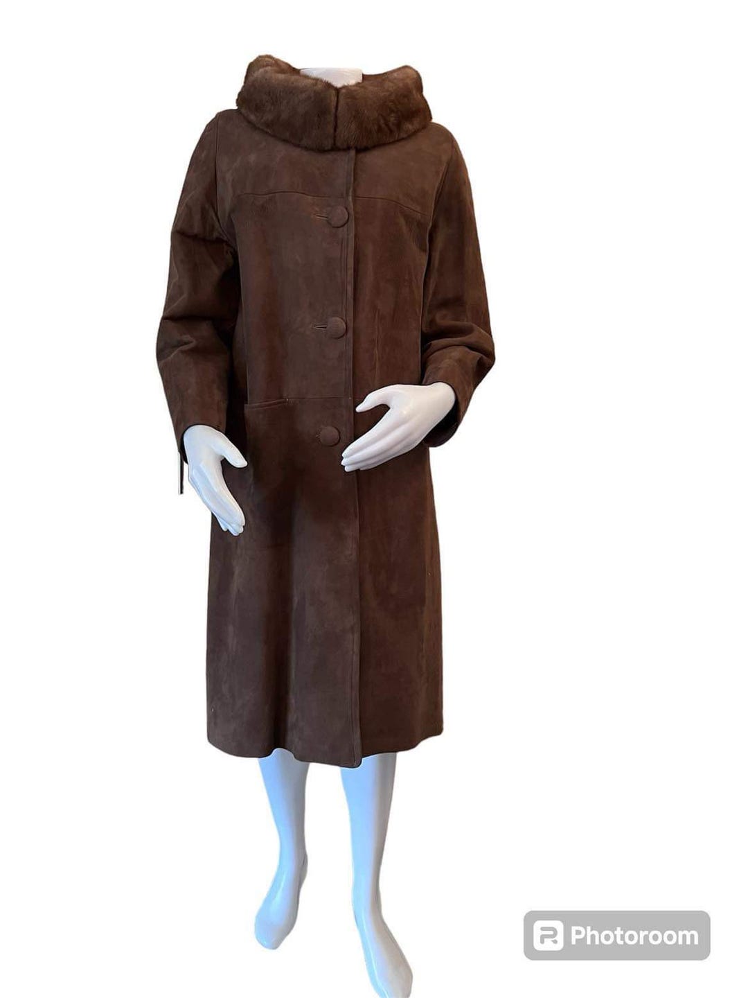 Vintage Women’s Brown Suede Coat With Mink Collar Highlander Suede ...