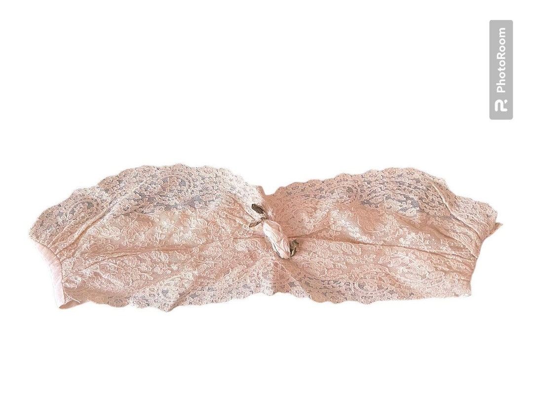 Antique Bra 1920s Ecru Lace With Flower Detail 1920s Lingerie Size 32 ...