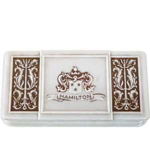 1930s HAMILTON Watch Display Box Celluloid With Blue Velvet Interior ...