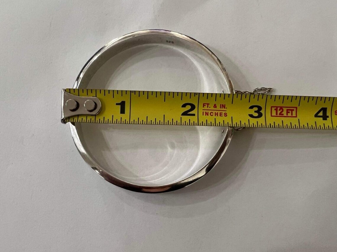 Vintage Silver Hinged Bangle Bracelet 925 Silver Ridged - Etsy