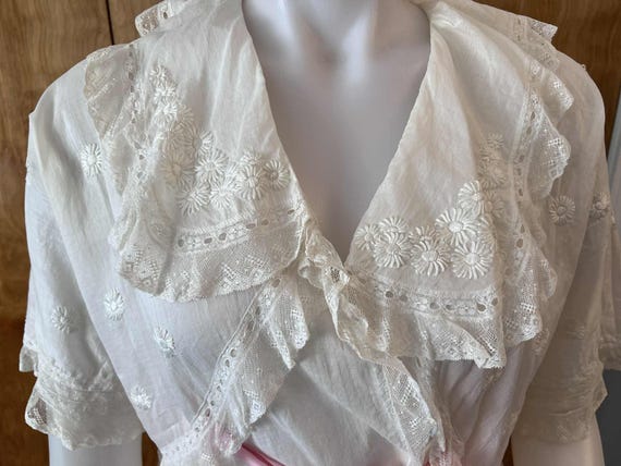 Antique white combing jacket Victorian Edwardian morn… - Gem