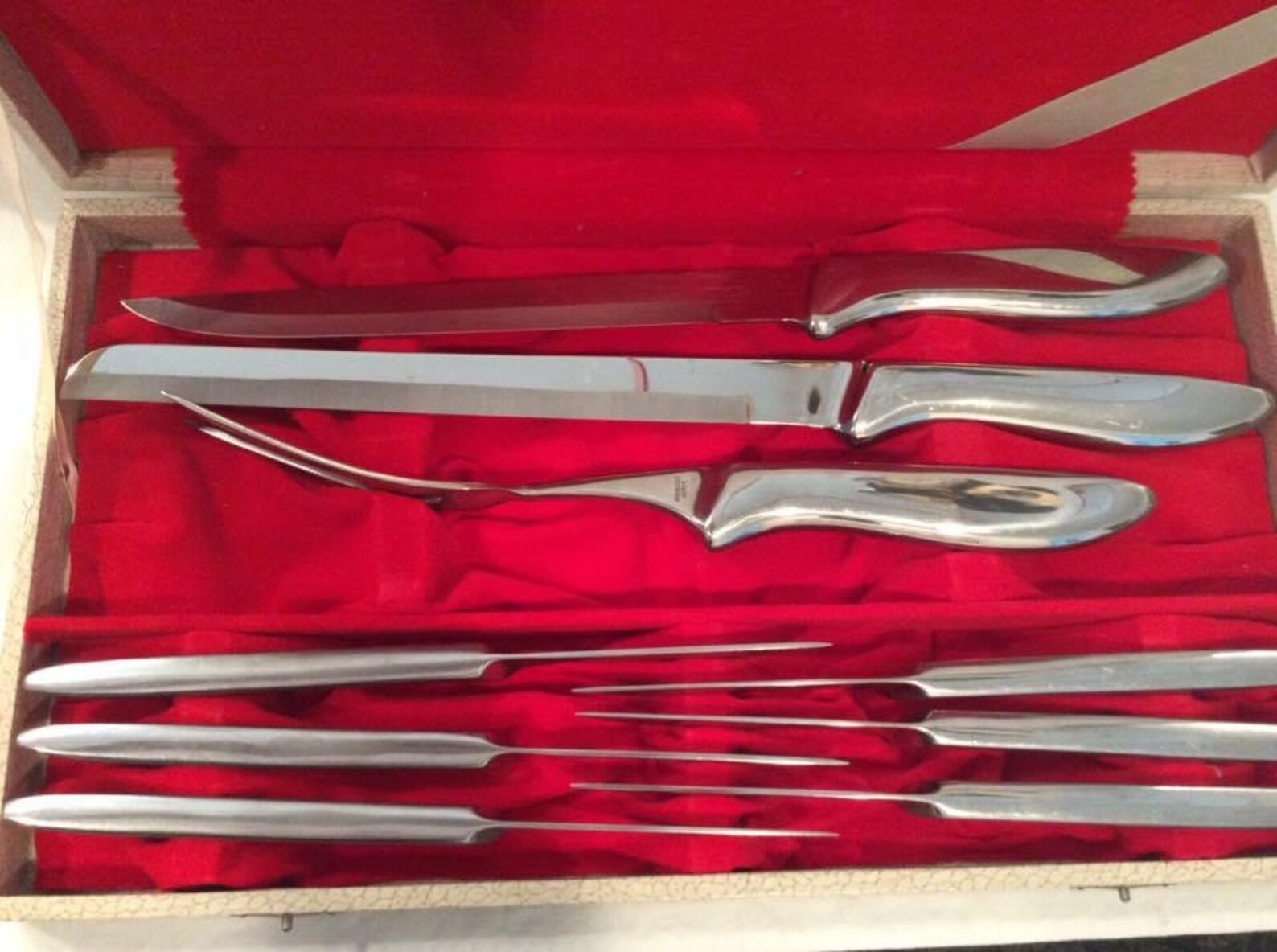 Mid Century Stainless Steel Carving Set With Steak Knives by - Etsy