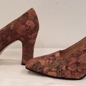 Cork High Heel Pumps Vintage Shoes Made in Spain for Lord & Taylor Size ...