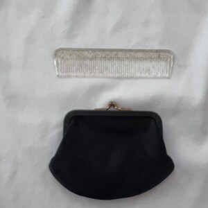 Crown Lewis Handbag With Change Purse and Comb Black Fabric Chain ...