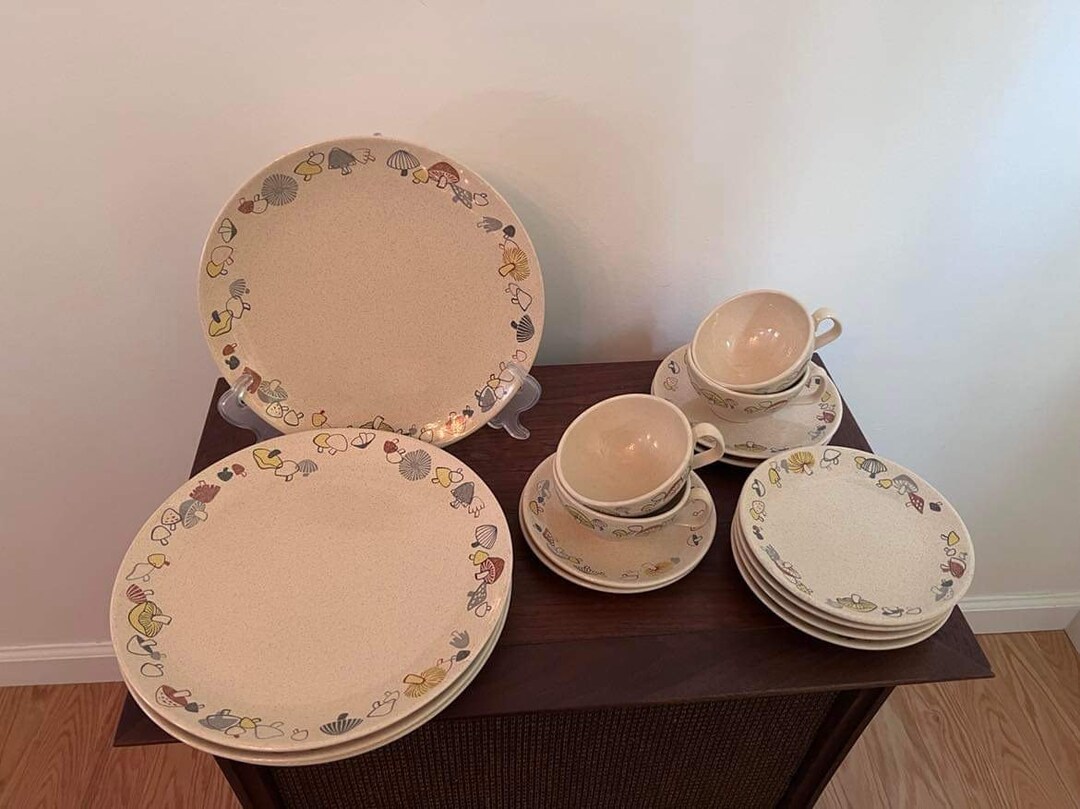 Franciscan Wood Lore Pattern 1950s Dishes 4 Place Settings Dinner ...
