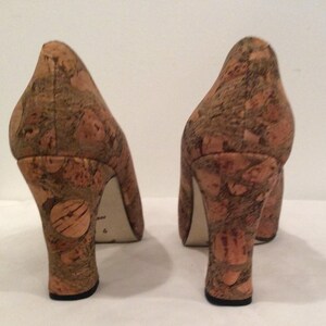 Cork High Heel Pumps Vintage Shoes Made in Spain for Lord & Taylor Size ...