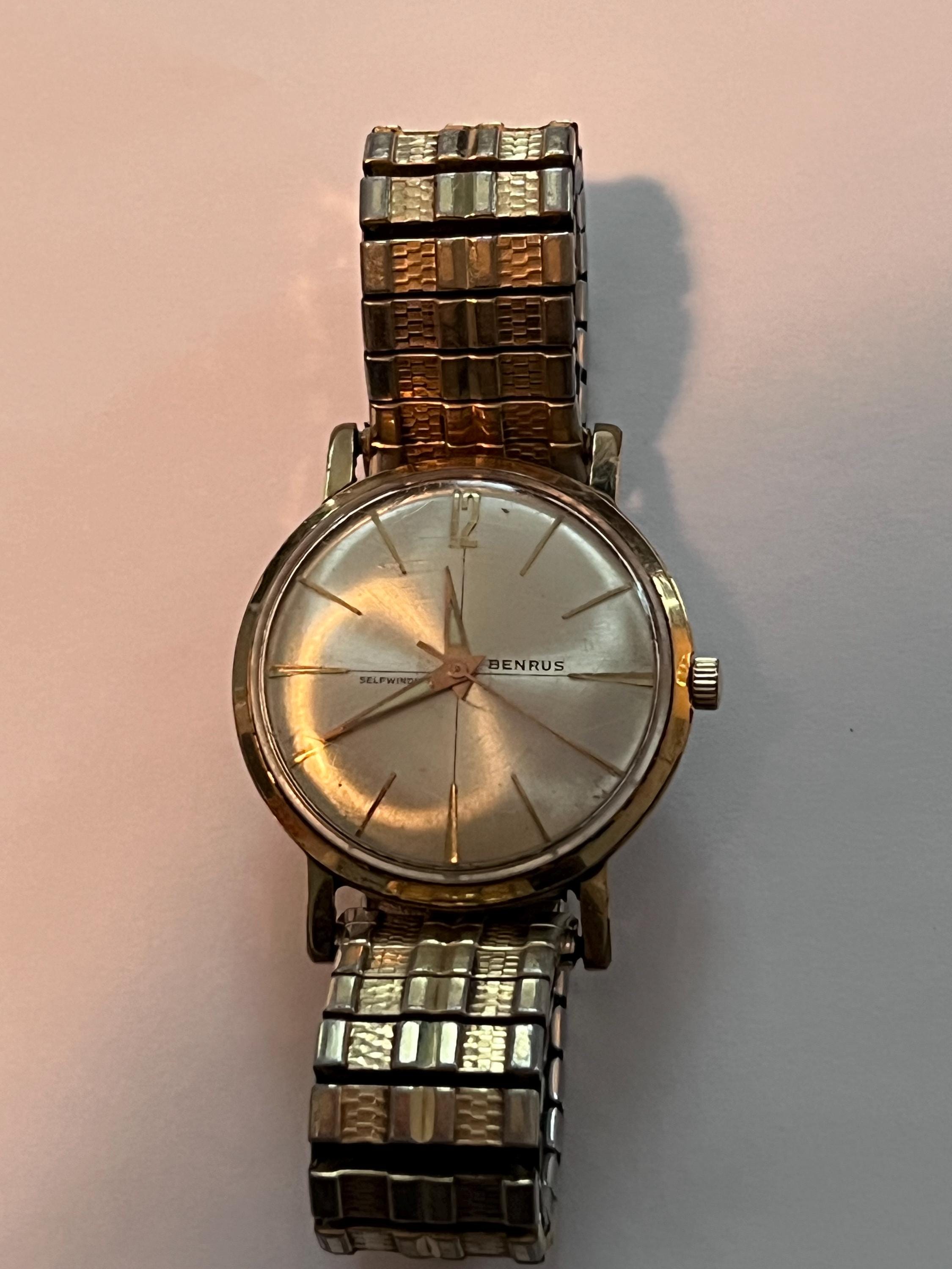 Vintage BENRUS Self Winding Wristwatch Waterproof Dust Proof 1960s Mens ...