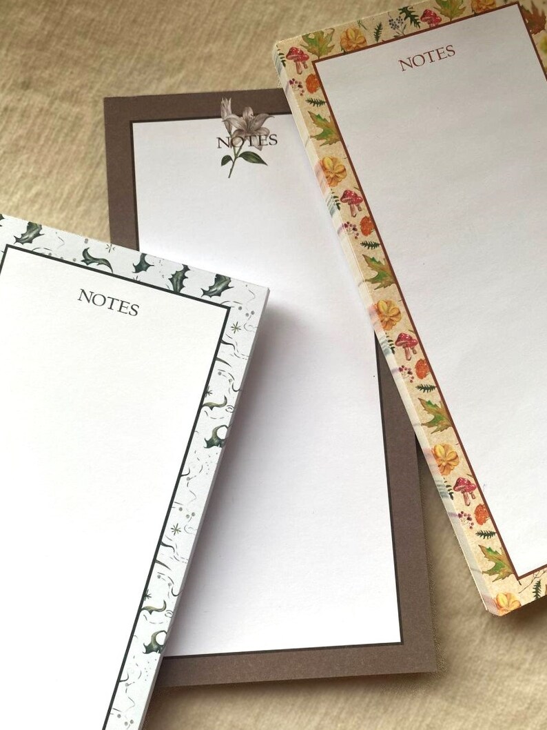 Cozy Fall Notepad To-do List Mushroom Floral Planner Grocery List Desk ...