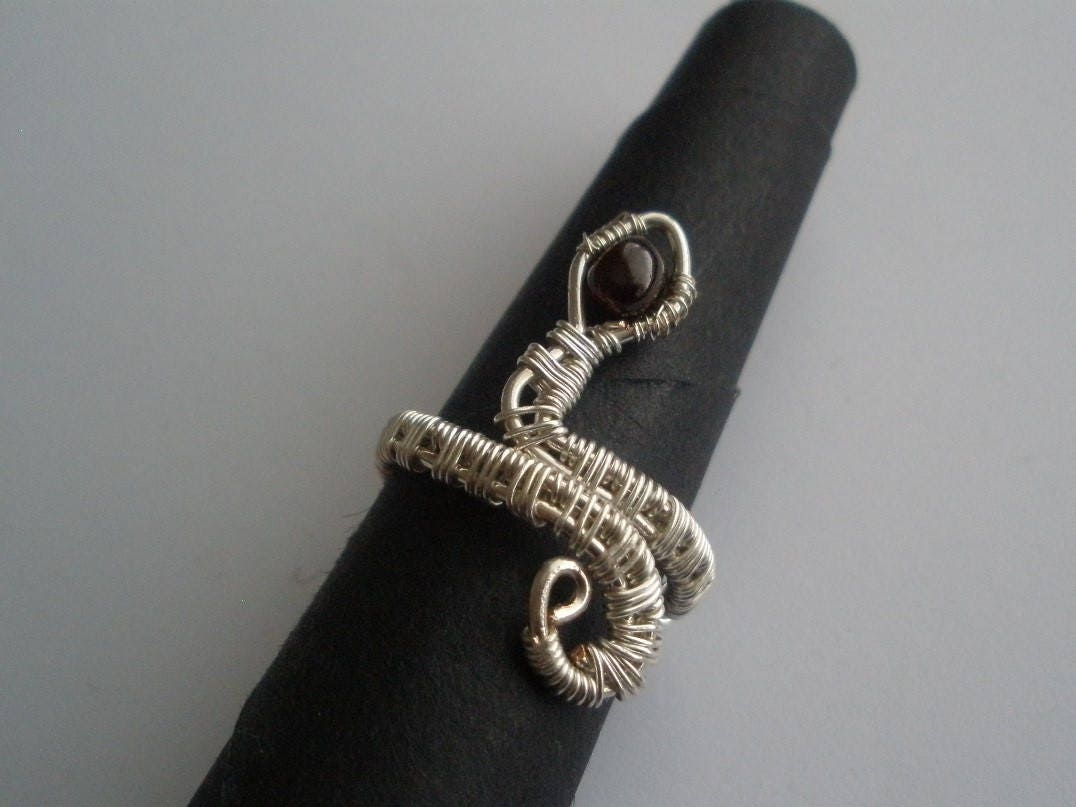 Silver Snake Ring, Sterling Silver Ring, Wire Wrapped Jewelry, Gift for ...