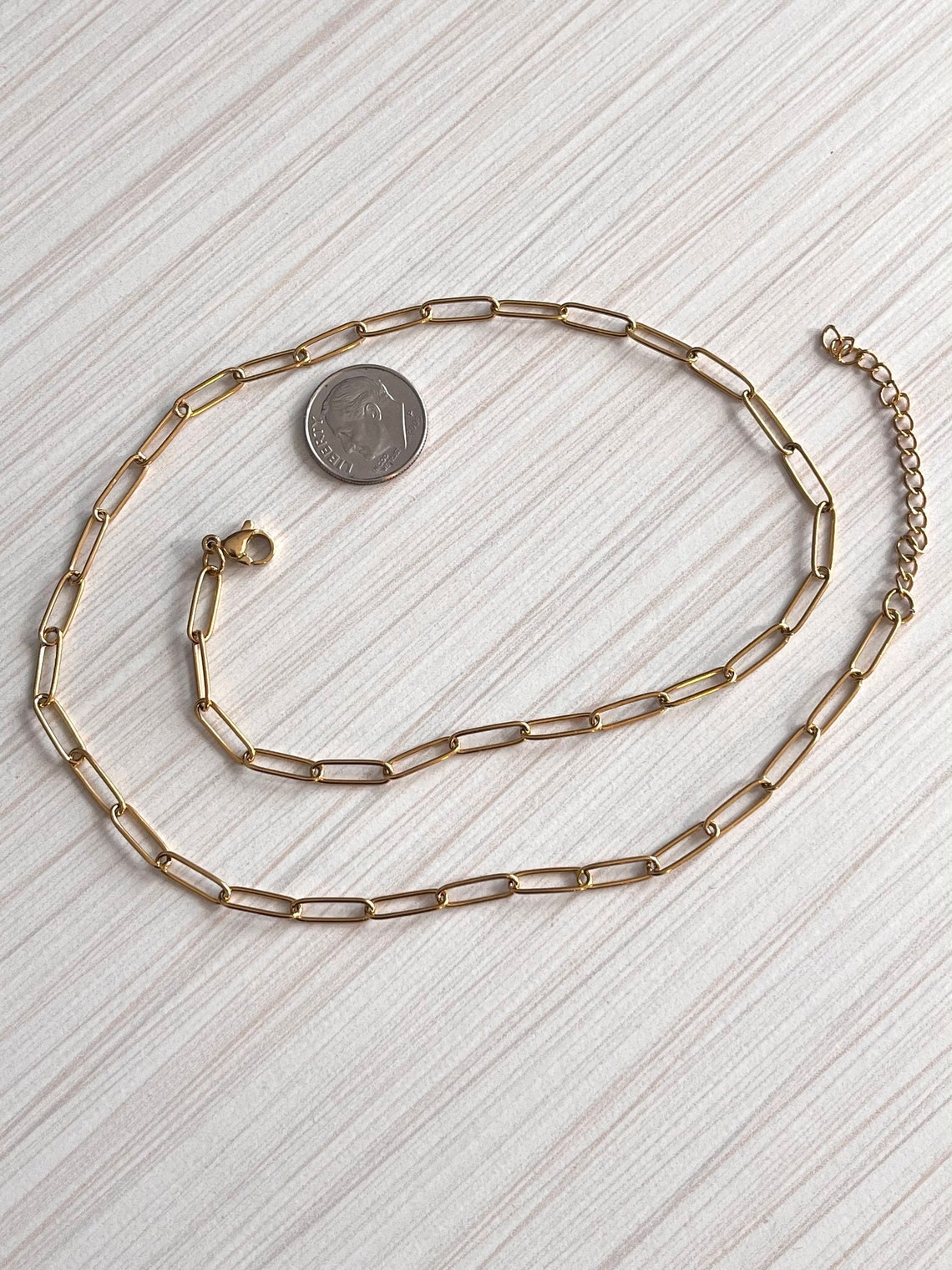 18” Paper Clip Style Chain Link Necklace W/clasp - Choose From 3 ...