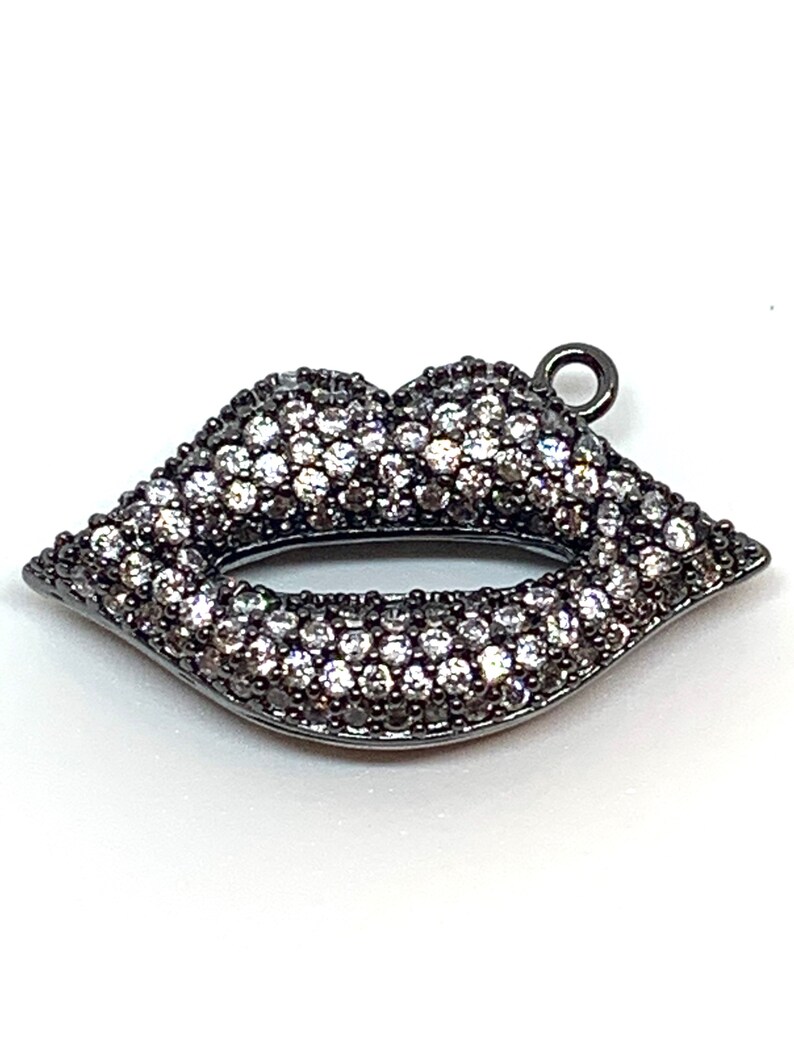 1 Beautiful CZ Lips Charms - 5 Colors - Pave Cubic Zirconia Rhinestones ...