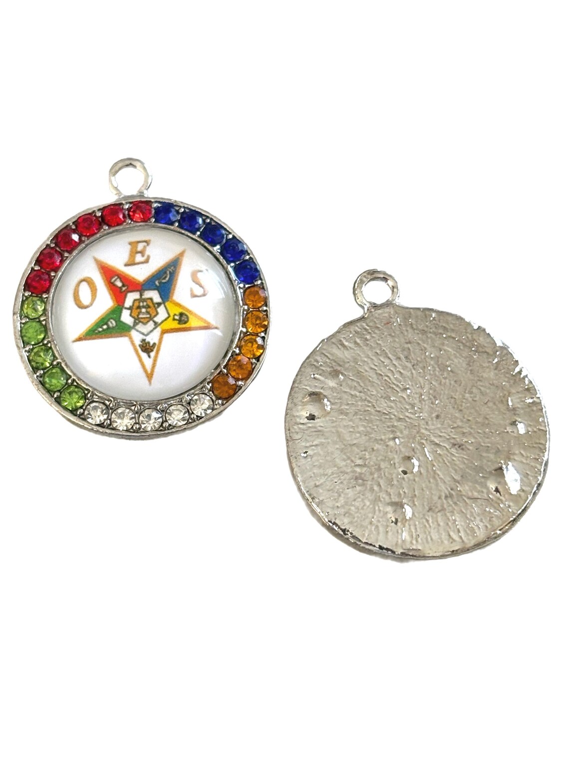 1 IMPERFECT Round OES - Order of the Eastern Star Charm - Pendant ...