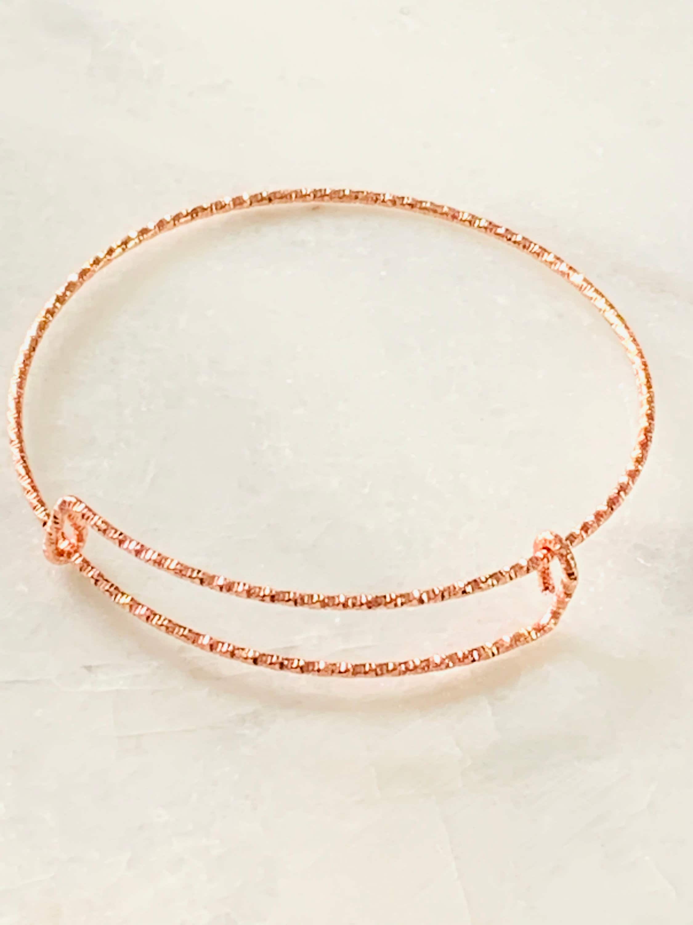 Textured Design Rose Gold Color Over Silver Plated Raw Solid Brass Wire ...