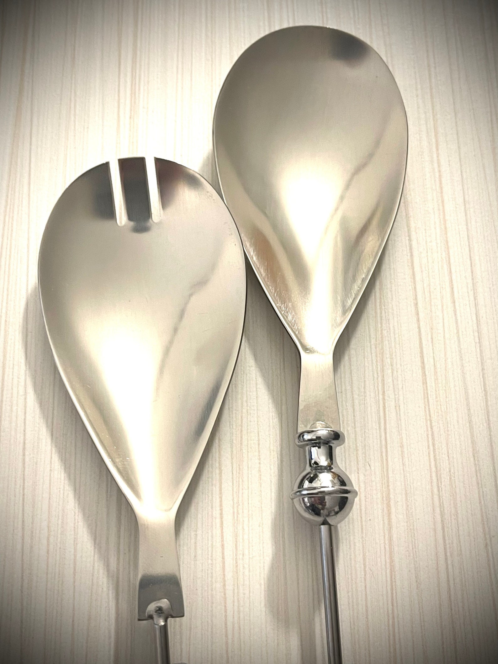 Beadable Large Salad Serving Set- Serving Spoon - Serving Fork - Gift ...
