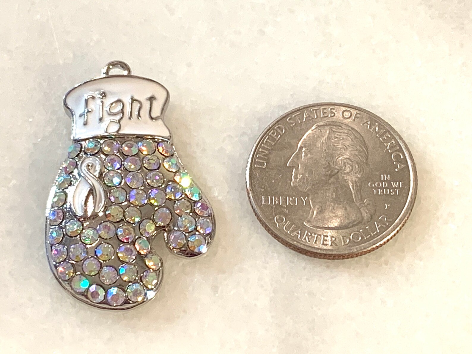 1 AB Colored Rhinestones and White Enamel With Silver Accents | Etsy