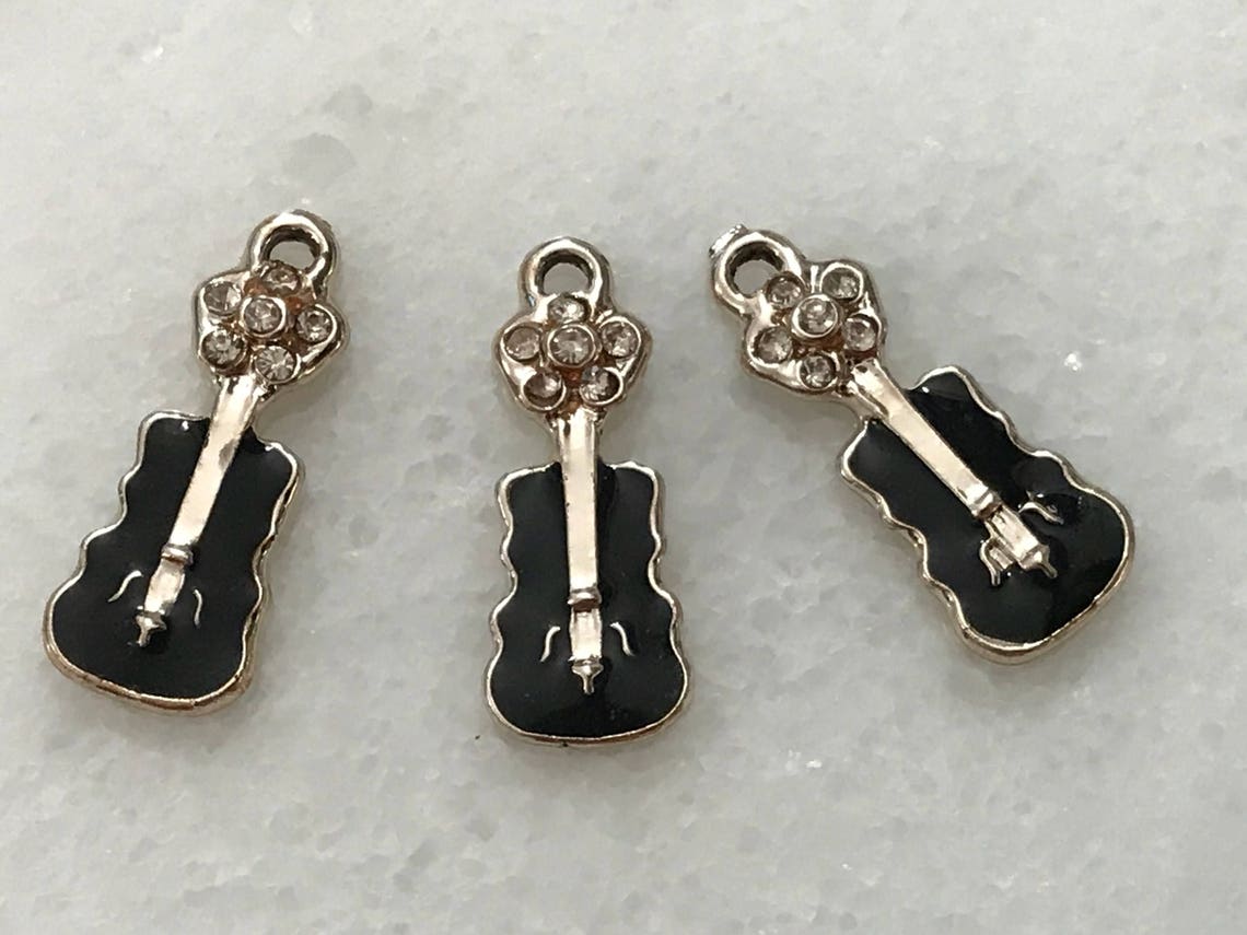 3 Black Enamel Violin Cello Bass Music Charms - Etsy