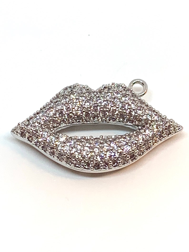 1 Beautiful CZ Lips Charms - 5 Colors - Pave Cubic Zirconia Rhinestones ...