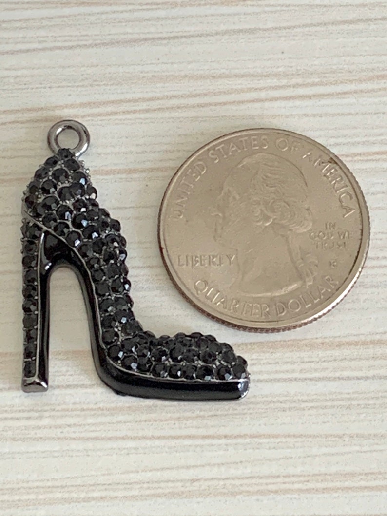 1 Gorgeous Black Mostly Rhinestones High Heeled Stiletto Shoe - Etsy