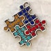 Multicolored Rhinestone Autism Awareness Puzzle Piece Charm | Etsy