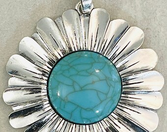 Large Turquoise Pendant - Etsy