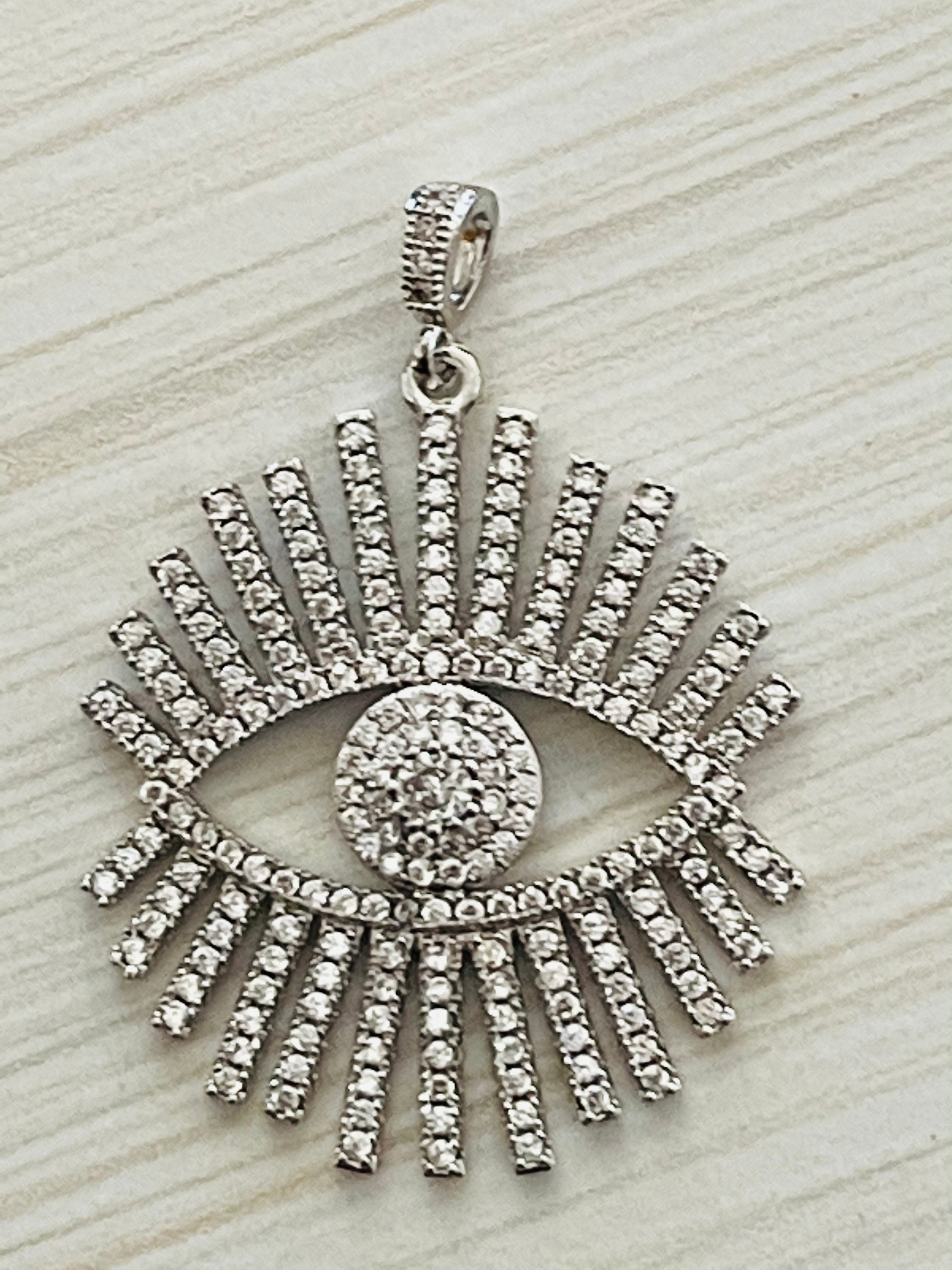 1 CZ Evil Eye Turkish Eye Pendant Larger Size 3 Colors - Etsy
