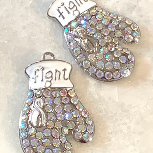 1 AB Colored Rhinestones and White Enamel With Silver Accents White ...