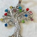 1 Extra Large Antique Silver Tree Pendant Multicolored | Etsy